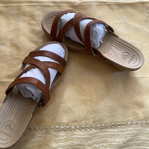 CROCS | Shoes | Crocs Great Leather Strapped Summer Sandal | Poshmark